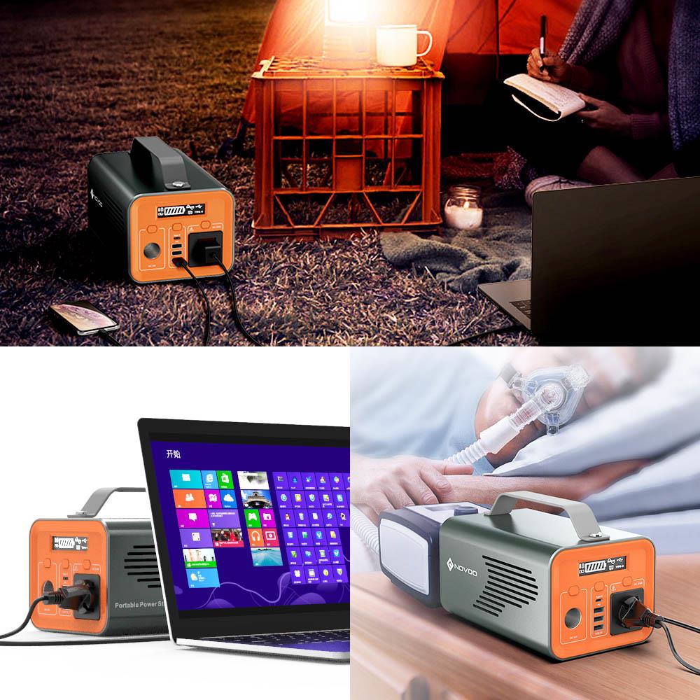 NOVOO 230Wh/62400mAh Solar Generator Portable Power Station Orange
