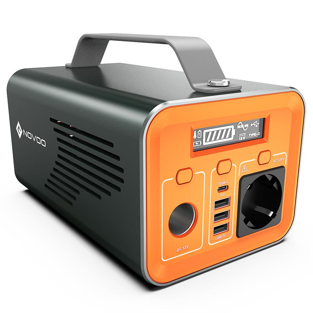 NOVOO 230Wh/62400mAh Solar Generator Portable Power Station Orange