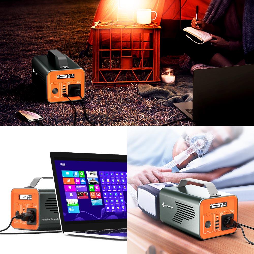 NOVOO 230Wh/62400mAh Solar Generator Portable Power Station Orange