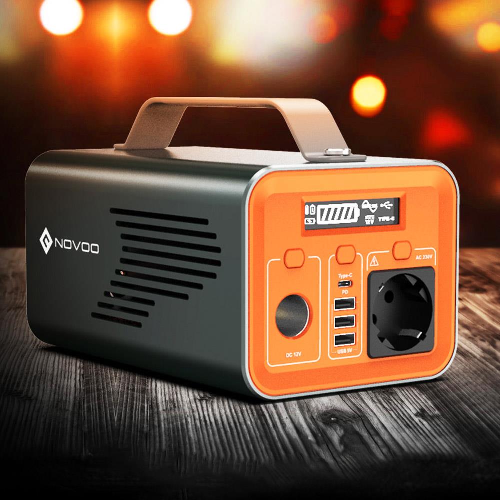 NOVOO 230Wh/62400mAh Solar Generator Portable Power Station Orange