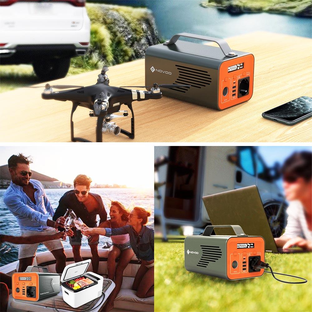 NOVOO 230Wh/62400mAh Solar Generator Portable Power Station Orange