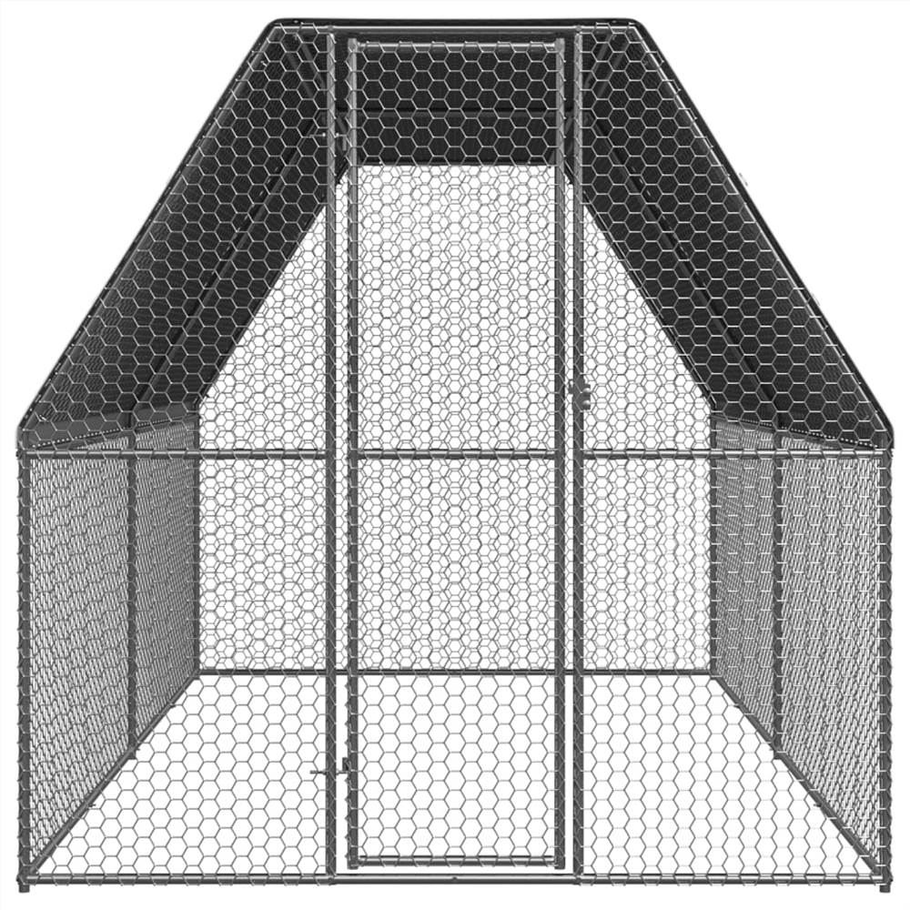 Outdoor Chicken Cage 2x4x2 m Galvanised Steel