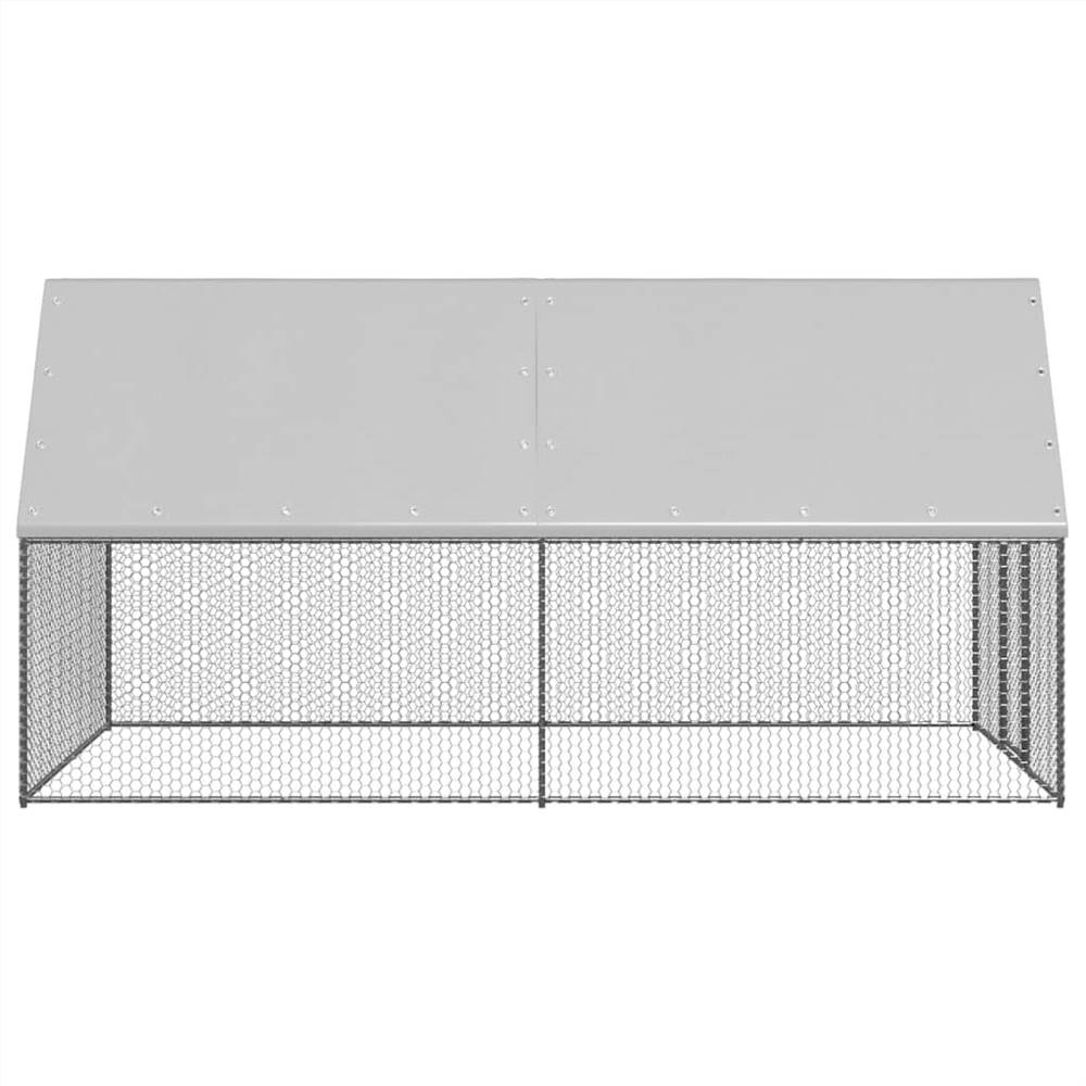 Outdoor Chicken Cage 2x4x2 m Galvanised Steel