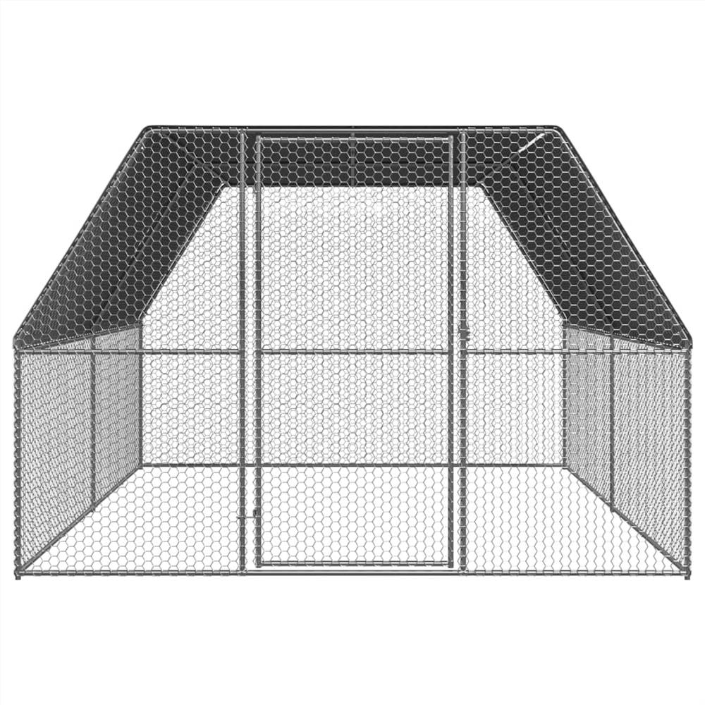 Outdoor Chicken Cage 3x4x2 m Galvanised Steel