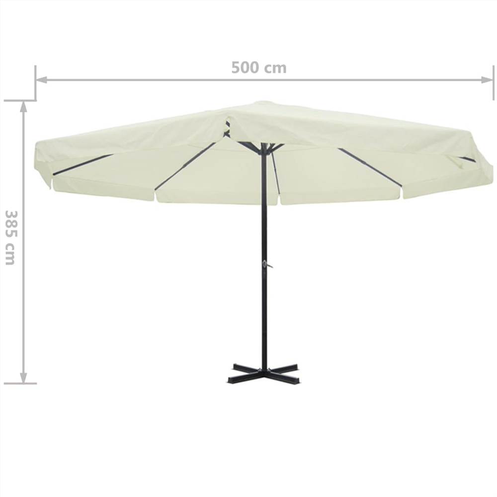 Parasol White Aluminium 500 cm