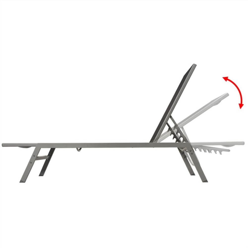 Sun Lounger Steel and Textilene Black