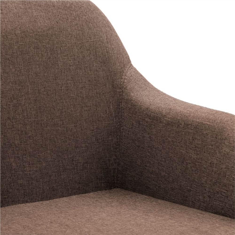 Swivel Office Chair Brown Fabric