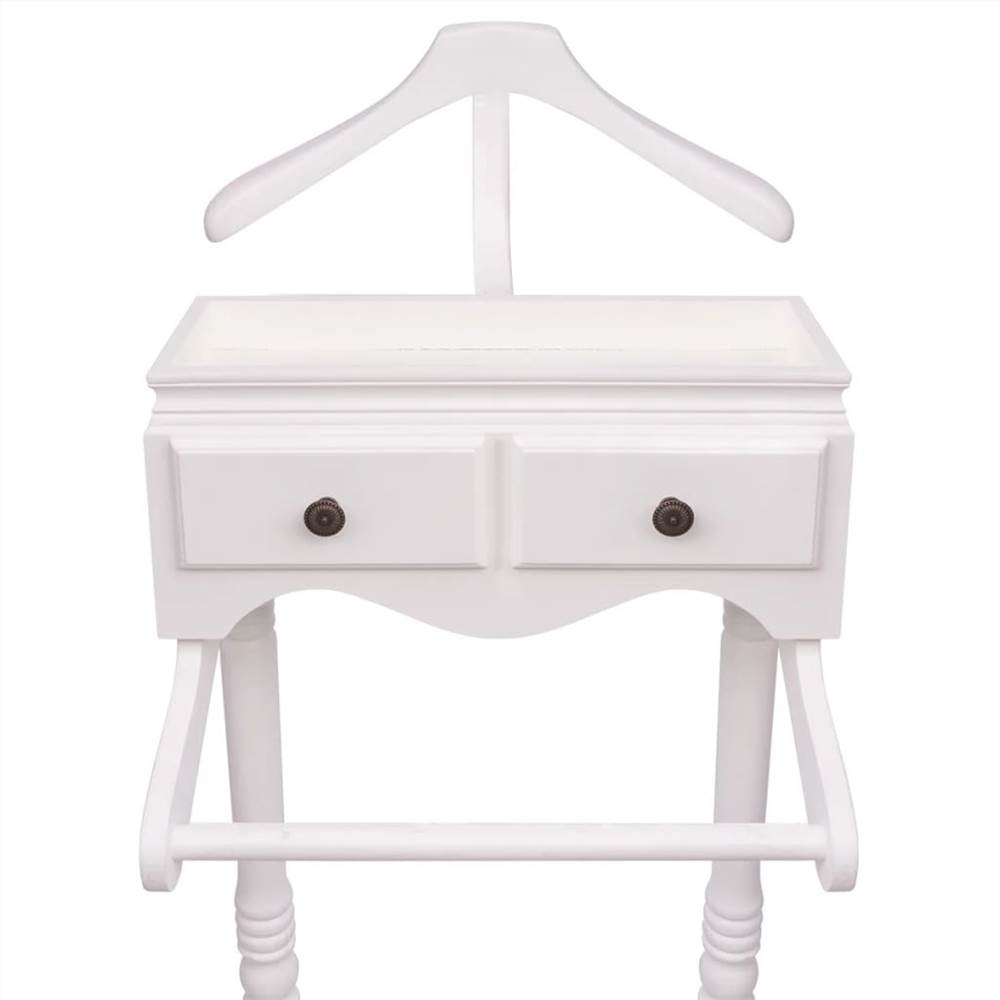 Clothing Rack with Cabinet Wood White