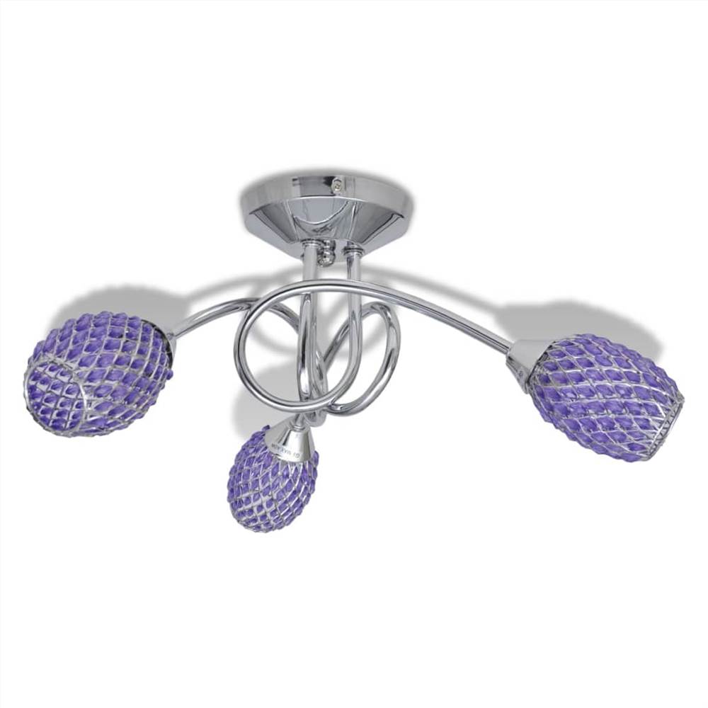 Ceiling Lamp with Purple Acrylic Crystal Shades