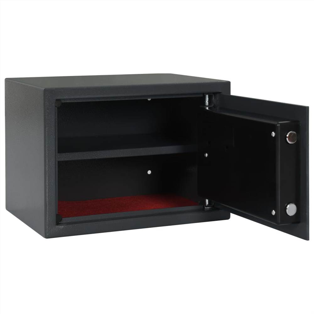 Digital Safe with Fingerprint Dark Grey 35x25x25 cm