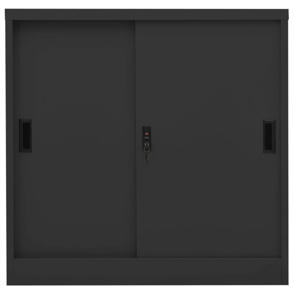 Office Cabinet with Sliding Door Anthracite 90x40x90 cm Steel