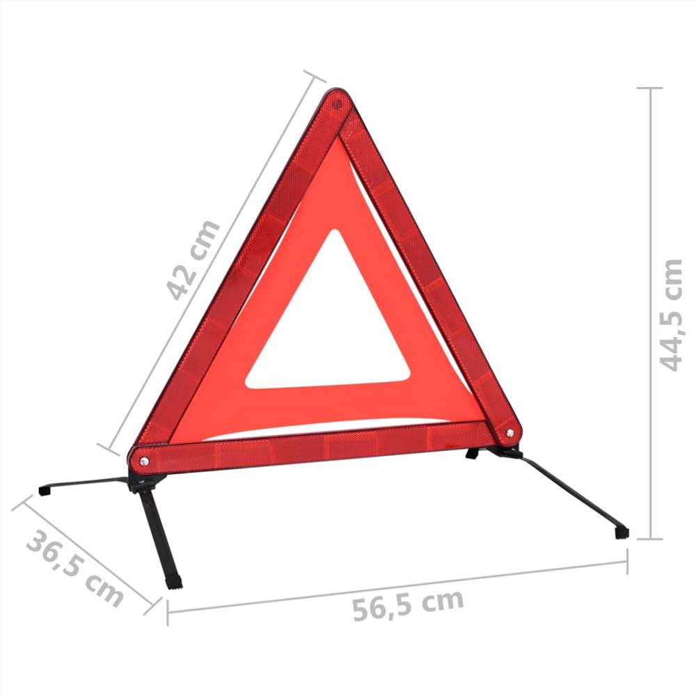 Traffic Warning Triangles 10 pcs Red 56.5x36.5x44.5cm