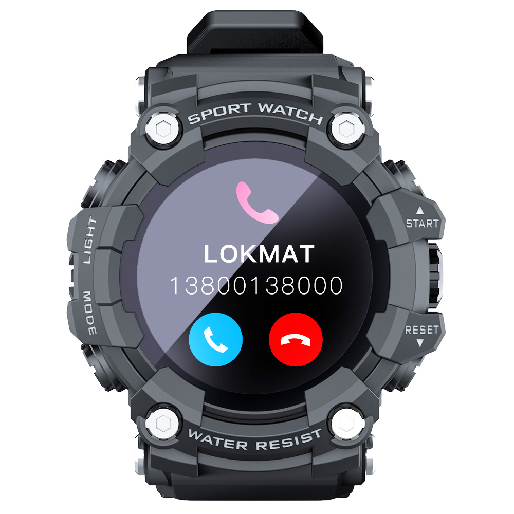 LOKMAT ATTACK Bluetooth Smartwatch 1.28 inch TFT Touch Screen Black