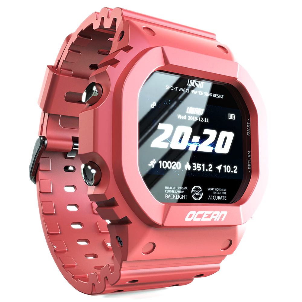 LOKMAT OCEAN Bluetooth Smartwatch 1.14 inch TFT Touch Screen Red