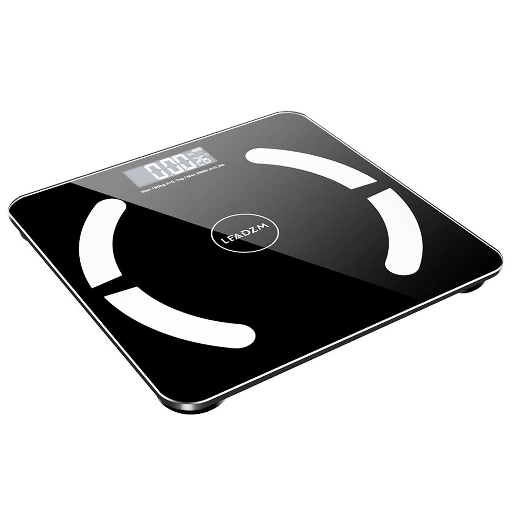 LEADZM 180Kg Digital Smart Bluetooth Body Fat Scale Black
