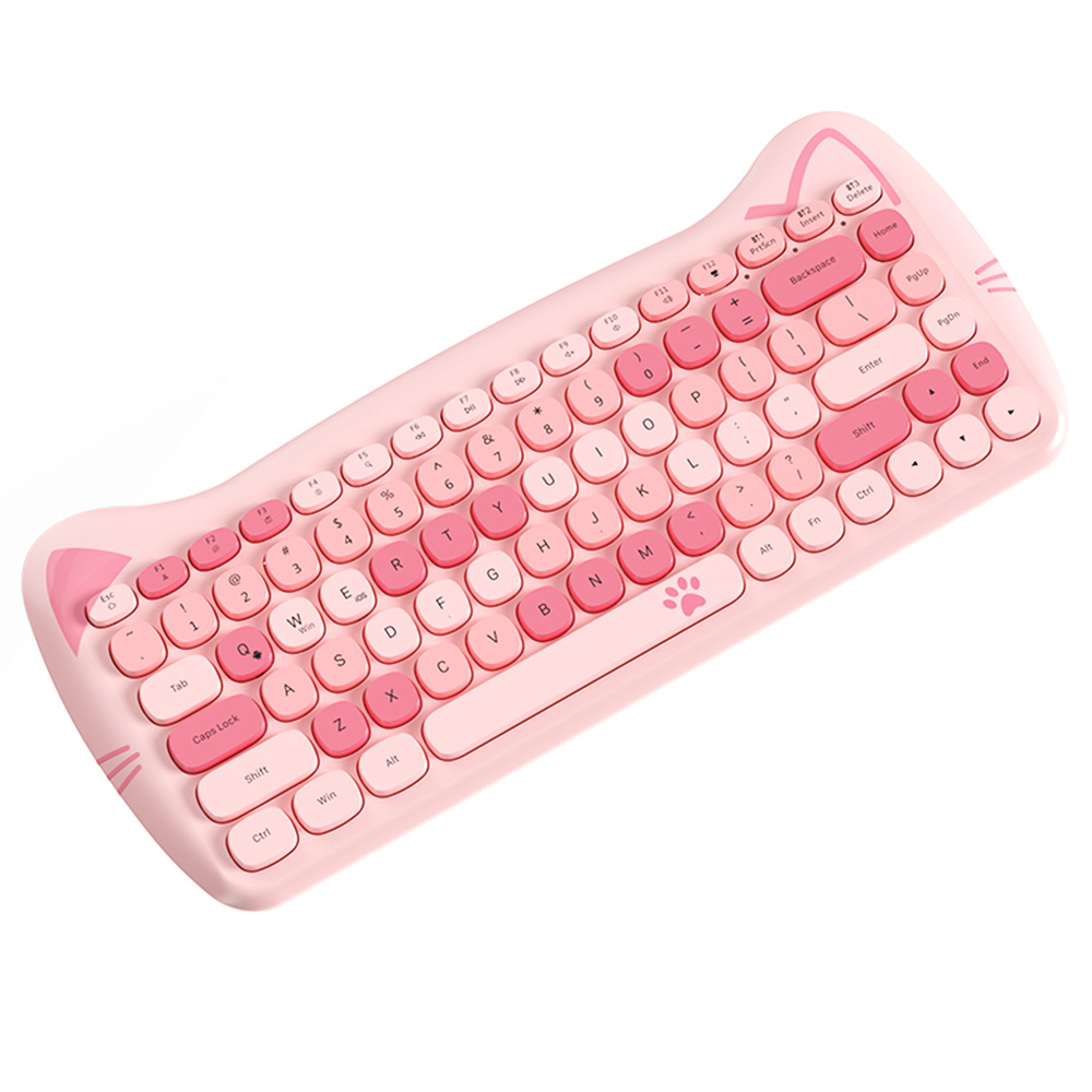 Ajazz 3060i Bluetooth Wireless Keyboard Cute Pet Design Pink