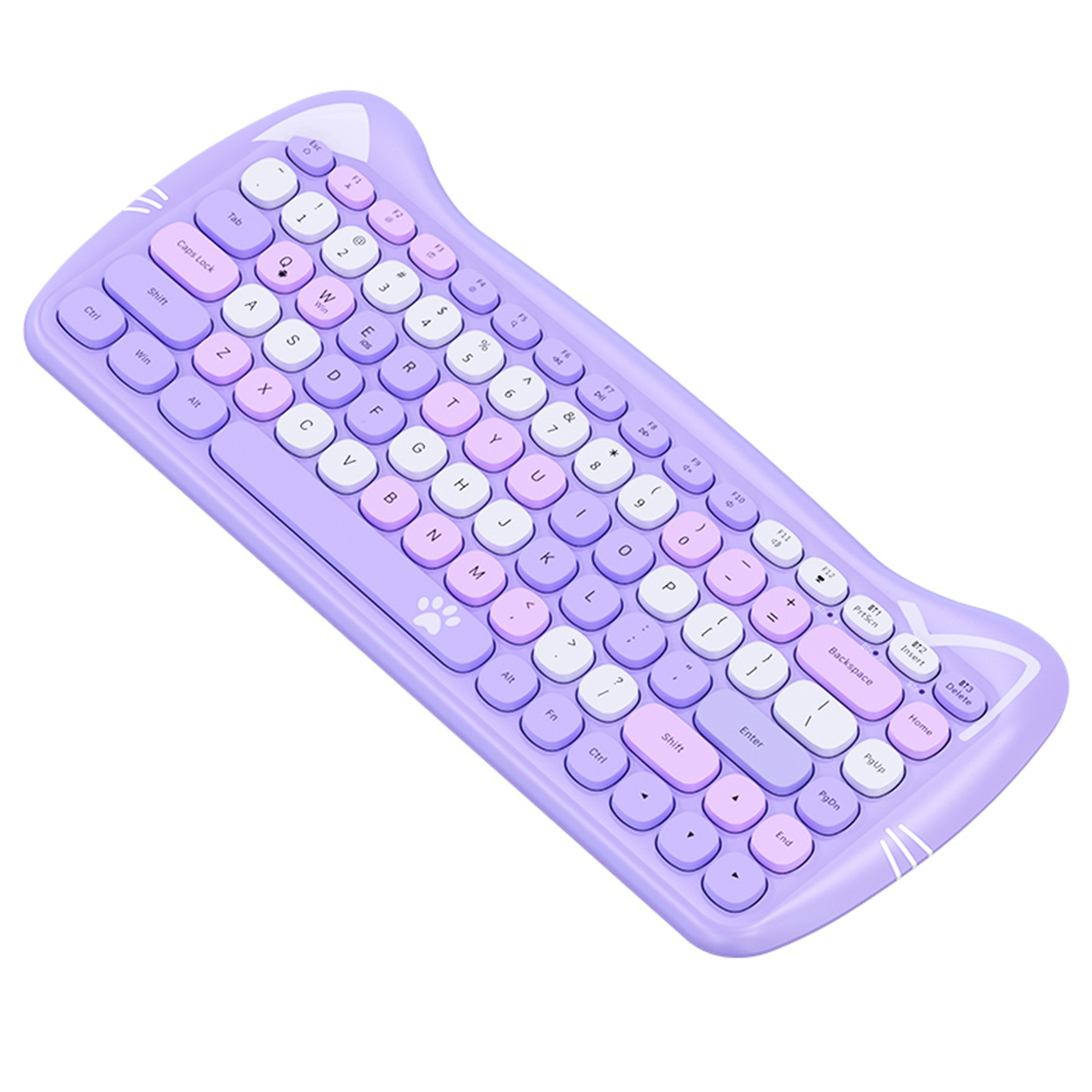 Ajazz 3060i Bluetooth Wireless Keyboard Cute Pet Design Purple