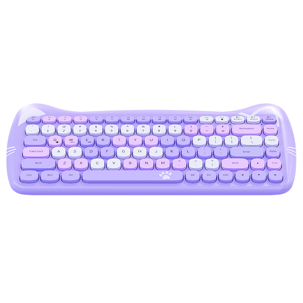 Ajazz 3060i Bluetooth Wireless Keyboard Cute Pet Design Purple