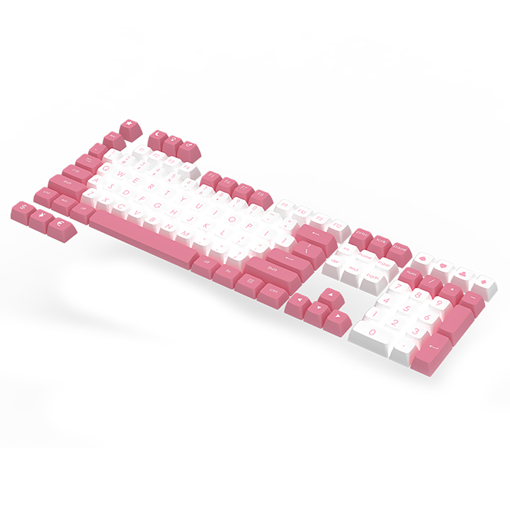 Ajazz PBT Double-shot Keycaps White Pink