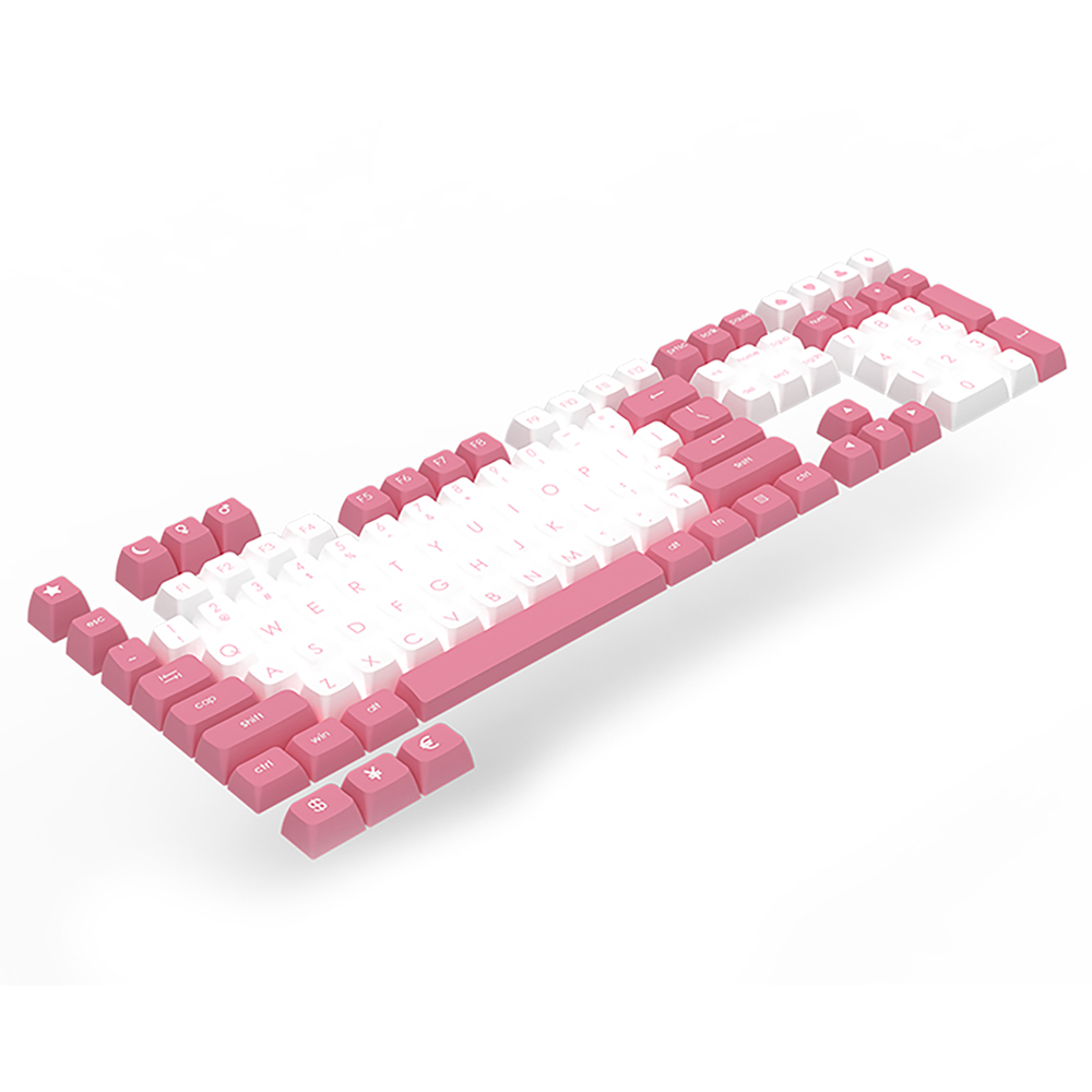 Ajazz PBT Double-shot Keycaps White Pink