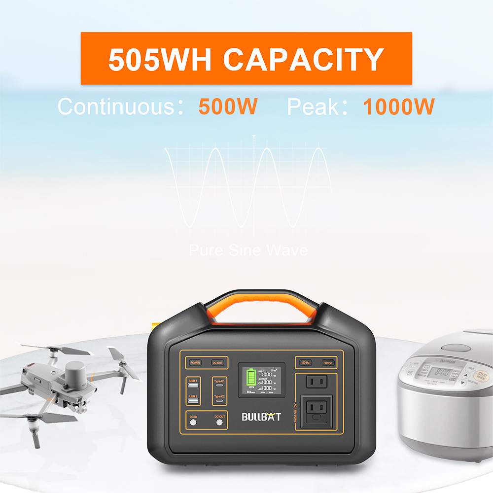 BULLBAT Pioneer 500 505Wh/500W Portable Power Station