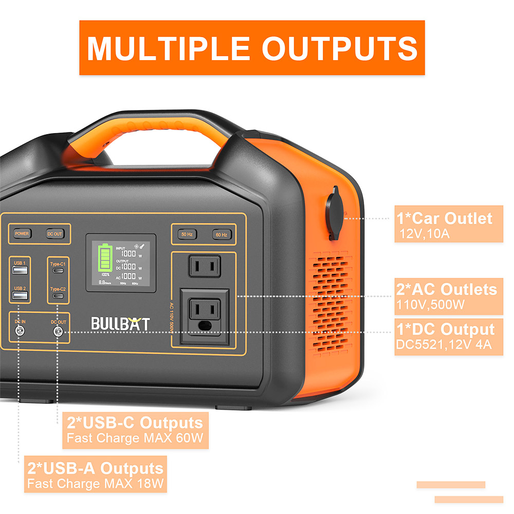 BULLBAT Pioneer 500 505Wh/500W Portable Power Station