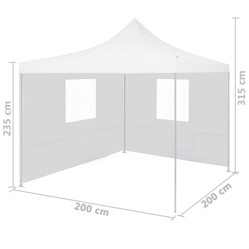 Professional Folding Party Tent with 2 Sidewalls 2x2 m Steel White