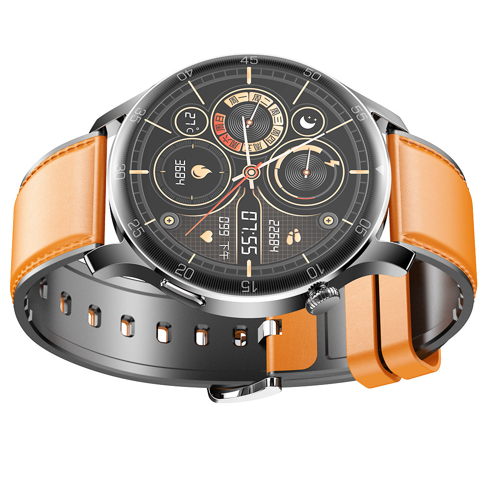 SENBONO MAX2 Smartwatch for Men Brwon Leather