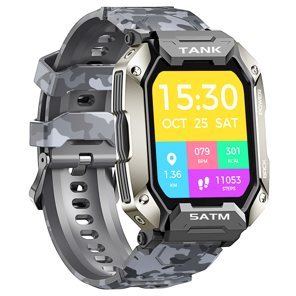 Black Camouflage Straps for KOSPET TANK M1 Smartwatch