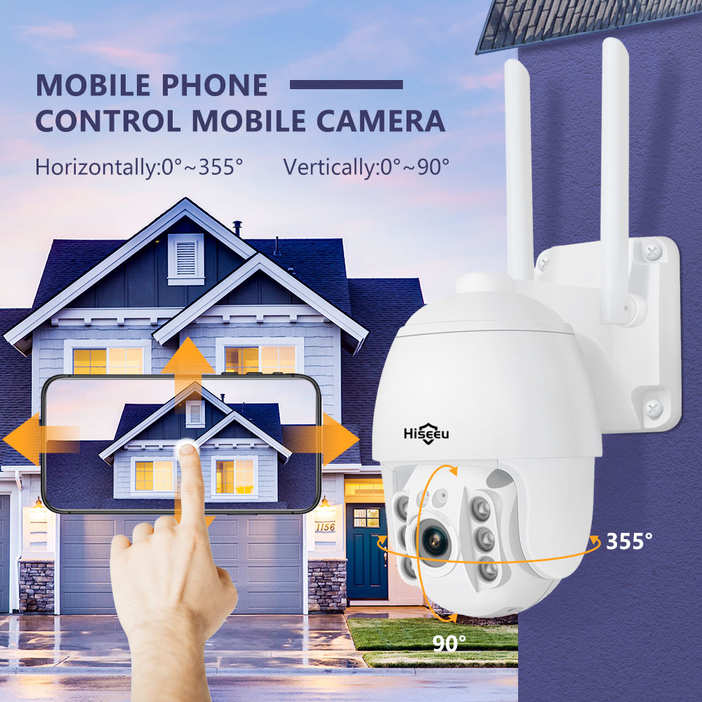 Hiseeu 1536P Wireless PTZ IP Camera