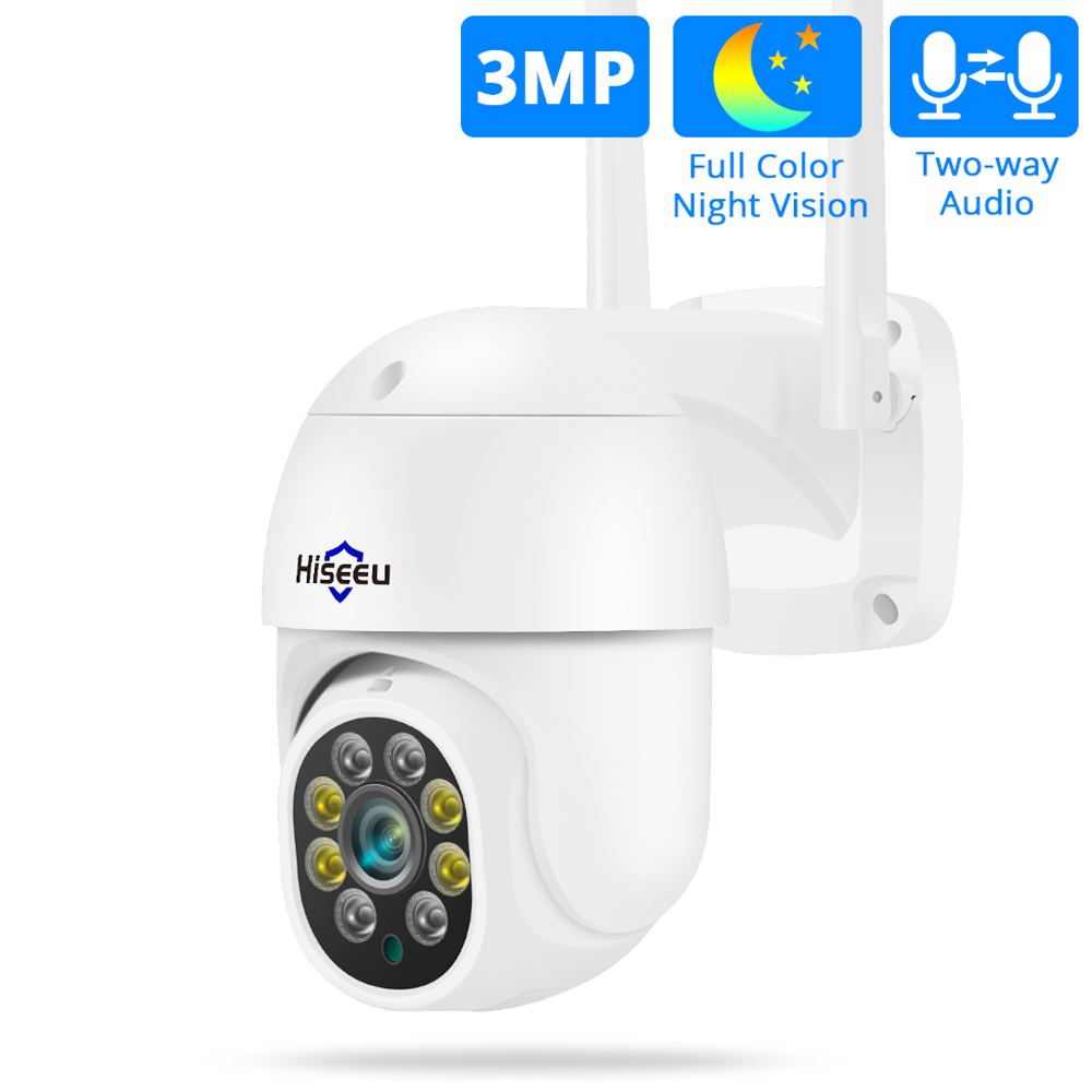 Hiseeu 3MP Wireless PTZ Speed Dome IP Camera