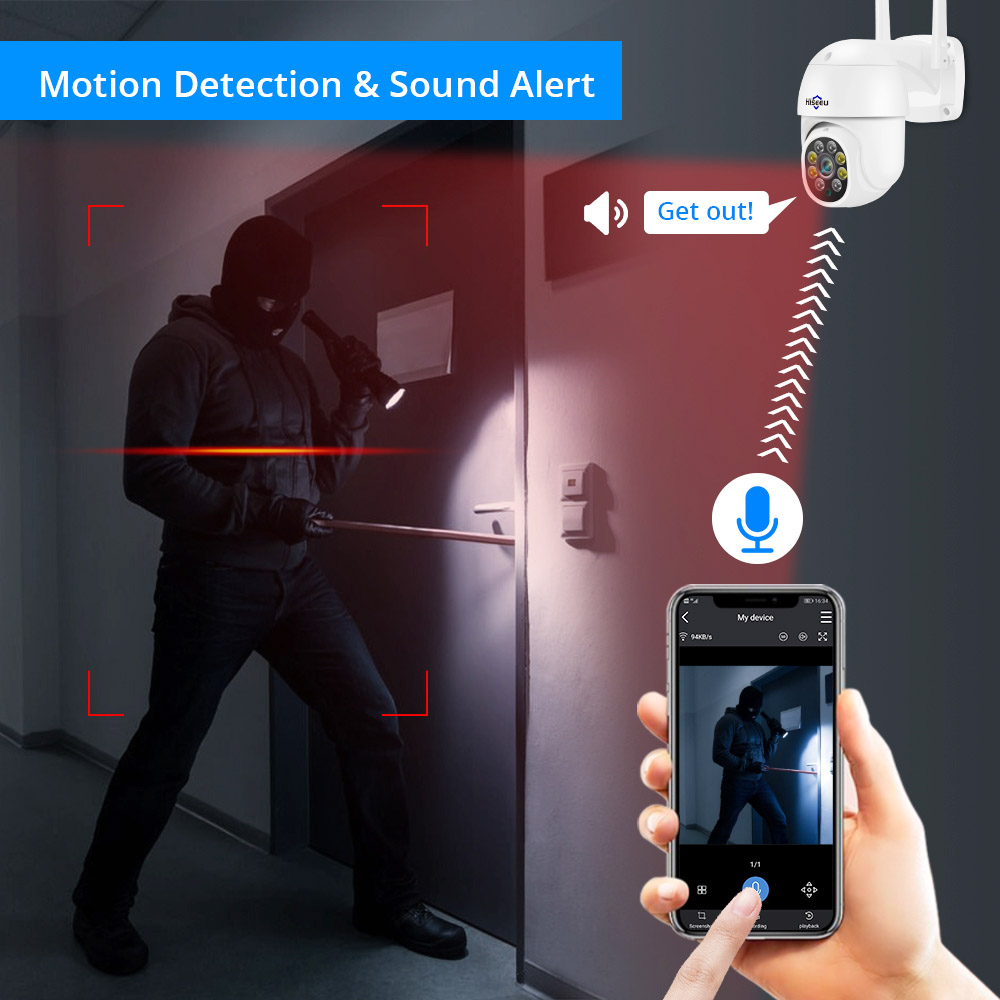 Hiseeu 3MP Wireless PTZ Speed Dome IP Camera