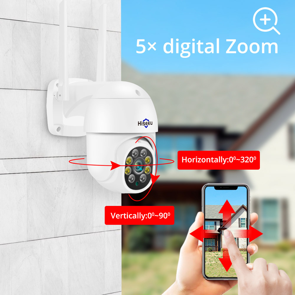 Hiseeu 3MP Wireless PTZ Speed Dome IP Camera