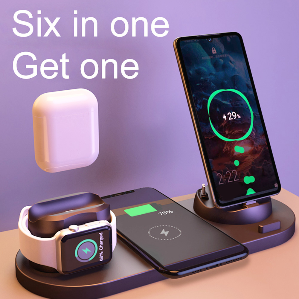6 in 1 Wireless Charger Mobile Phone Wireless Charging Bracket