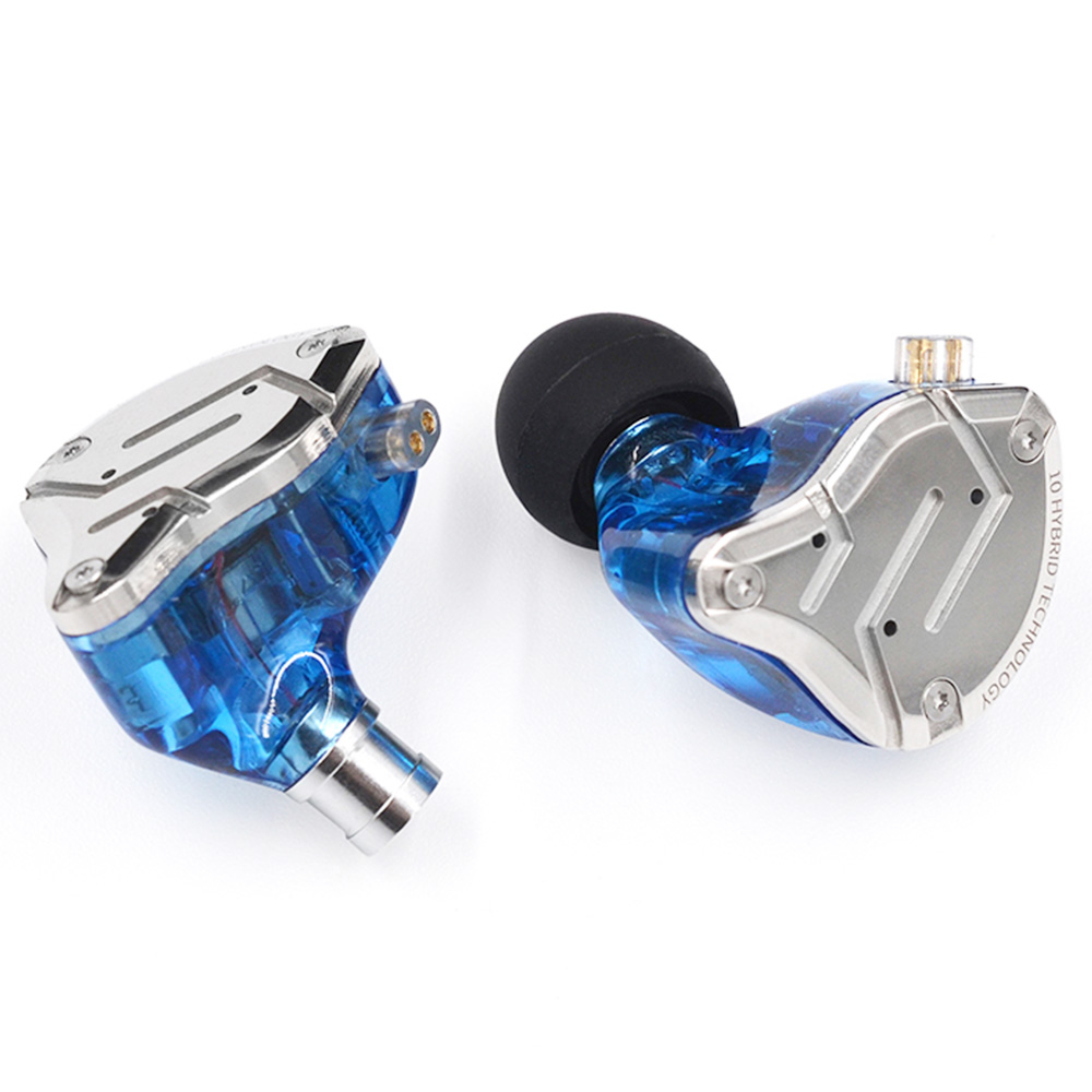 KZ ZS10 Pro Wired Earphone 4BA+1DD Hybrid Technology with Mic Blue