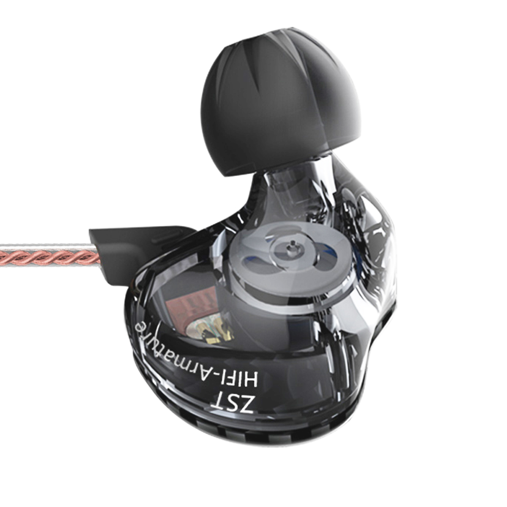 KZ ZST Wired Earphone Hybrid Technology with Mic Black