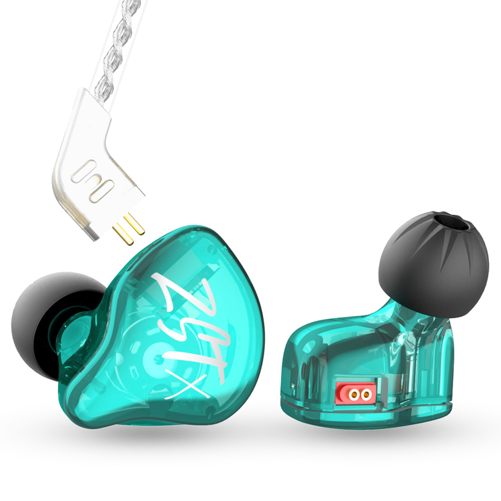 KZ ZST X Hybrid Unit In-Ear Earphones with Mic Cyan