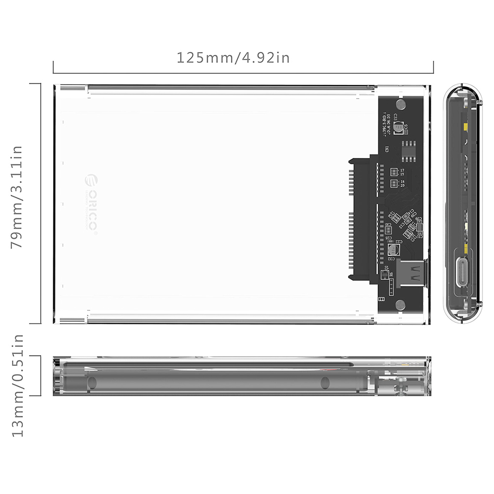 ORICO Transparent 2.5inch HDD Enclosure