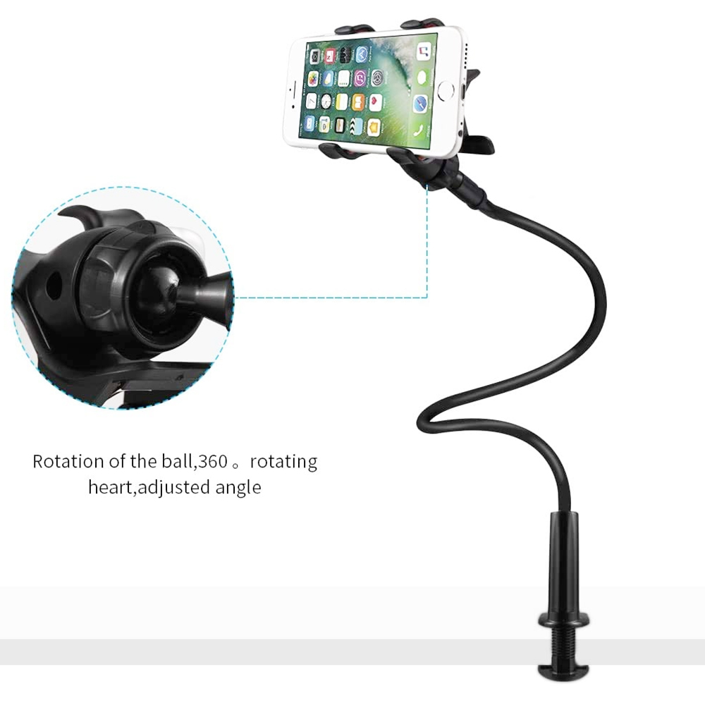 Gooseneck Phone Holder Flexible Holder 360 Adjustable Black