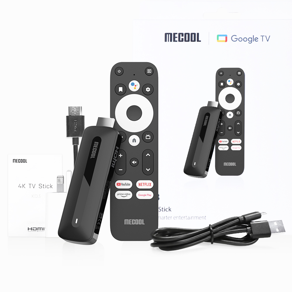 MECOOL KD3 TV Stick Google TV OS Android 11 Netflix 4K UK Plug