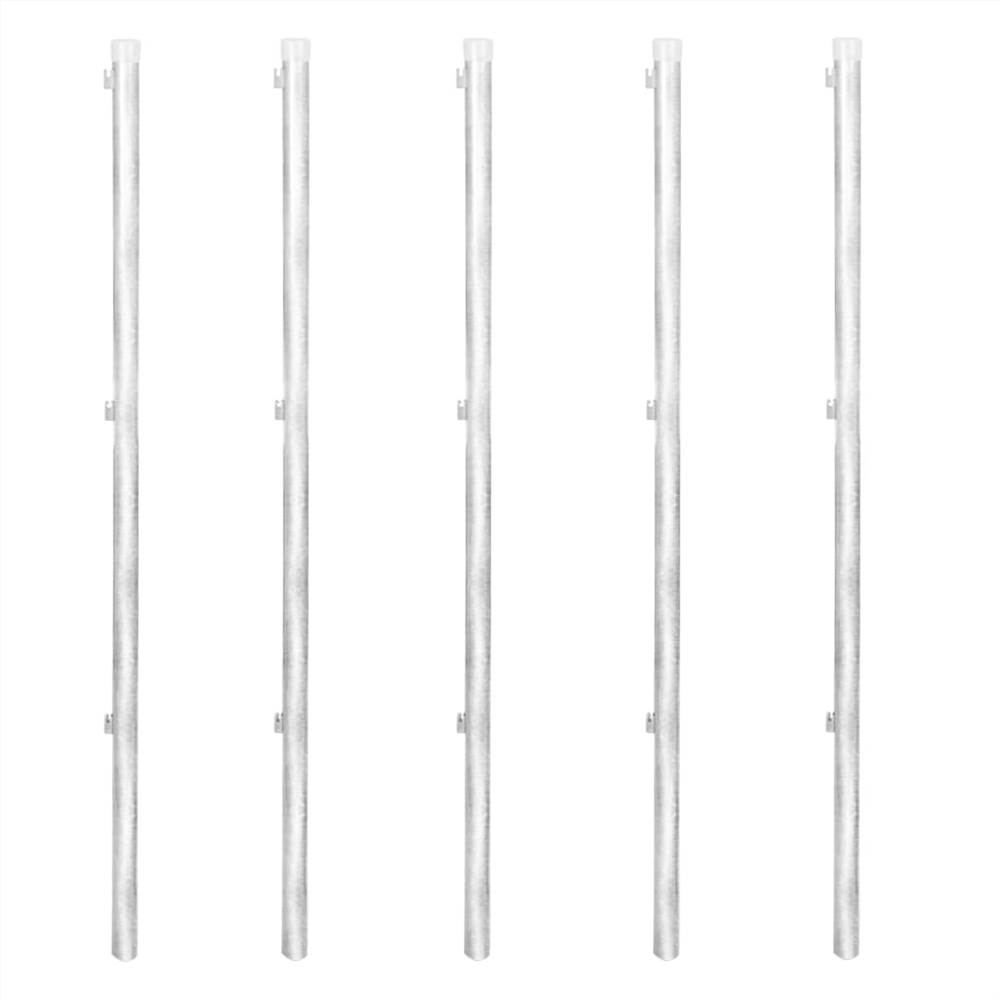 Chain Link Fence with Posts Spike Galvanised Steel 15x1.5 m