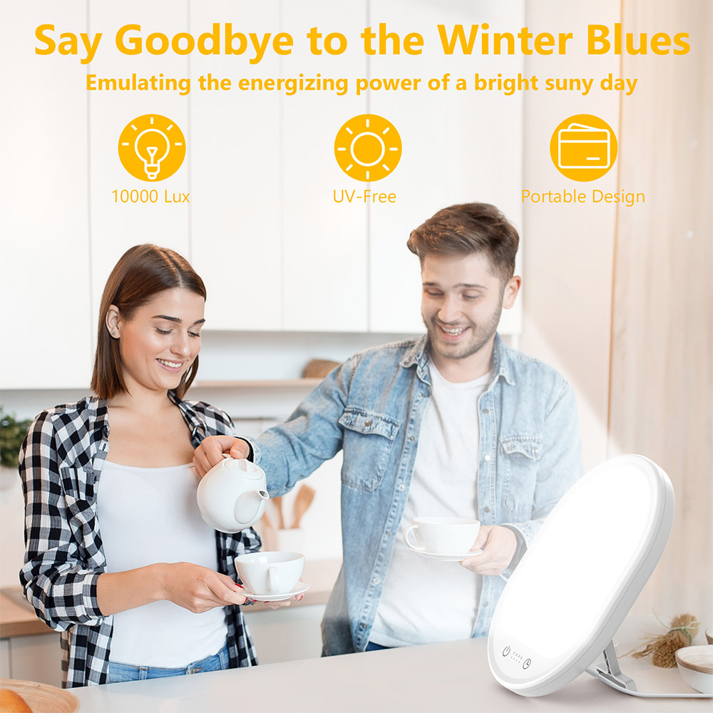 Daylight Lamp 10000 Lux Light 3 Levels Brightness and 4 Timer Settings