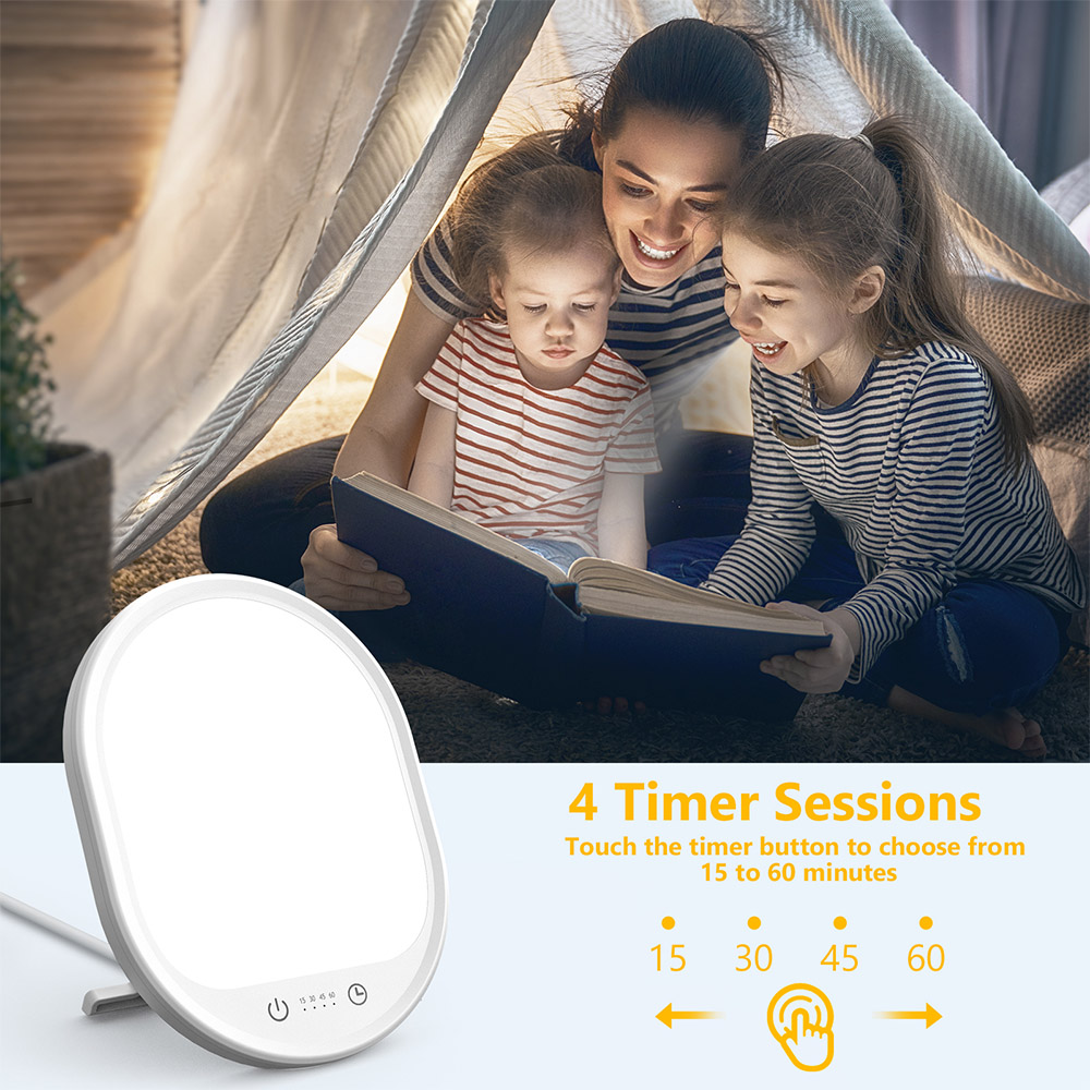 Daylight Lamp 10000 Lux Light 3 Levels Brightness and 4 Timer Settings