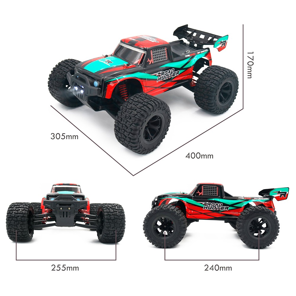 JJRC Q123 1: 10 Racing Car Brushed 4WD RTR RC Truck Red & Green