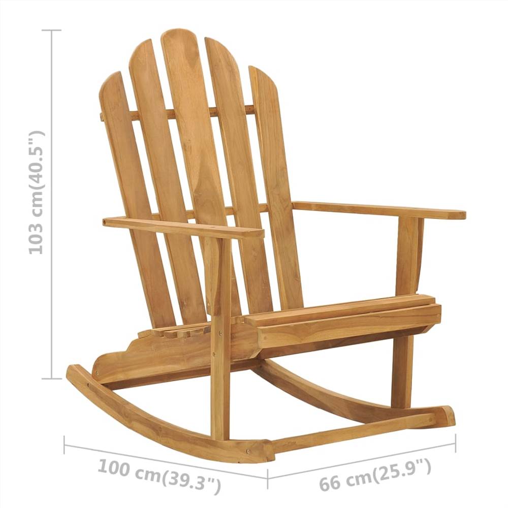 Adirondack Rocking Chair Solid Teak Wood