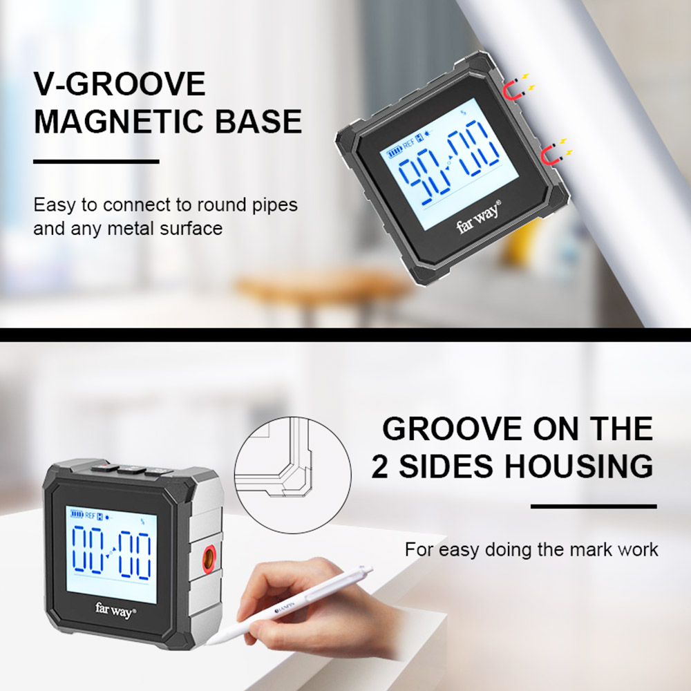 Farway 3 in 1 Digital Angle Finder Laser Level and Angle Gauge