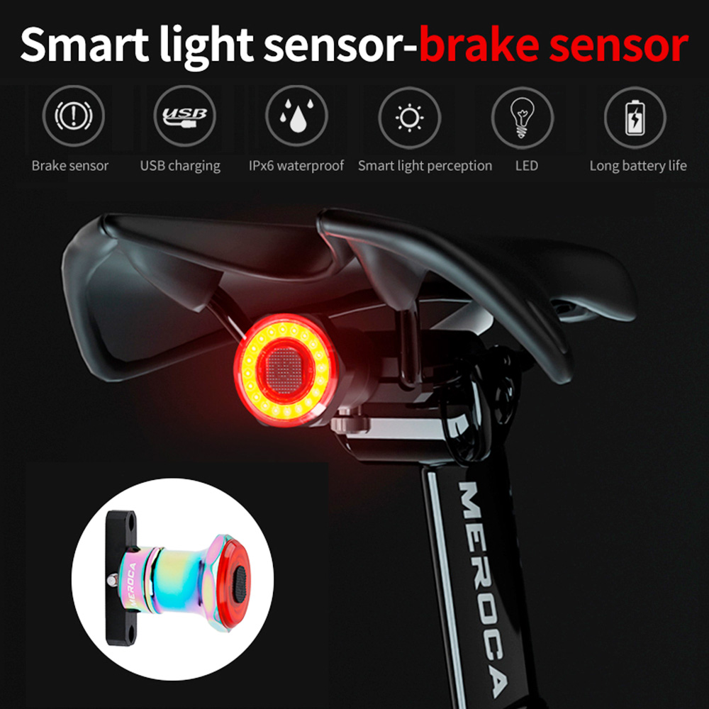 MEROCA WR25 Bike Saddle Smart Brake Sensing Tail Light