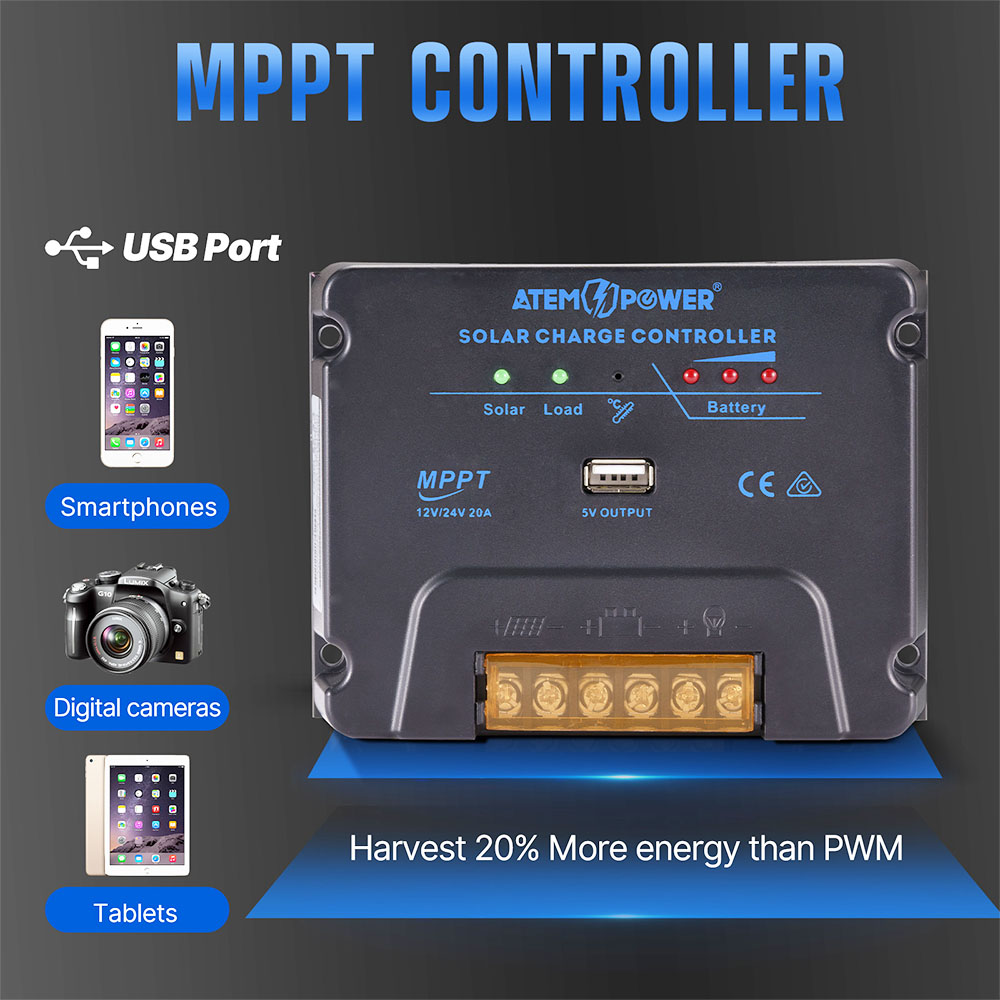 ATEM POWER 160W Portable Monocrystalline Solar Panel