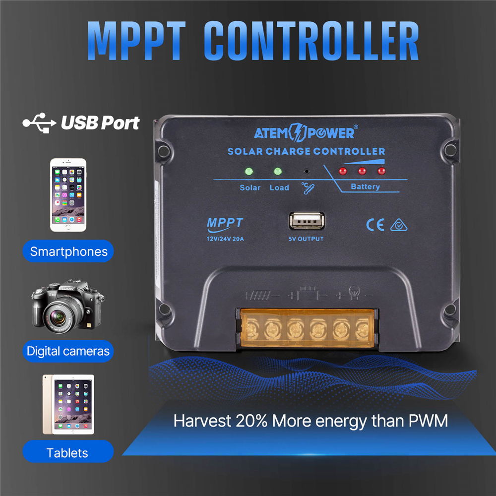 ATEM POWER 200W Portable Monocrystalline Solar Panel
