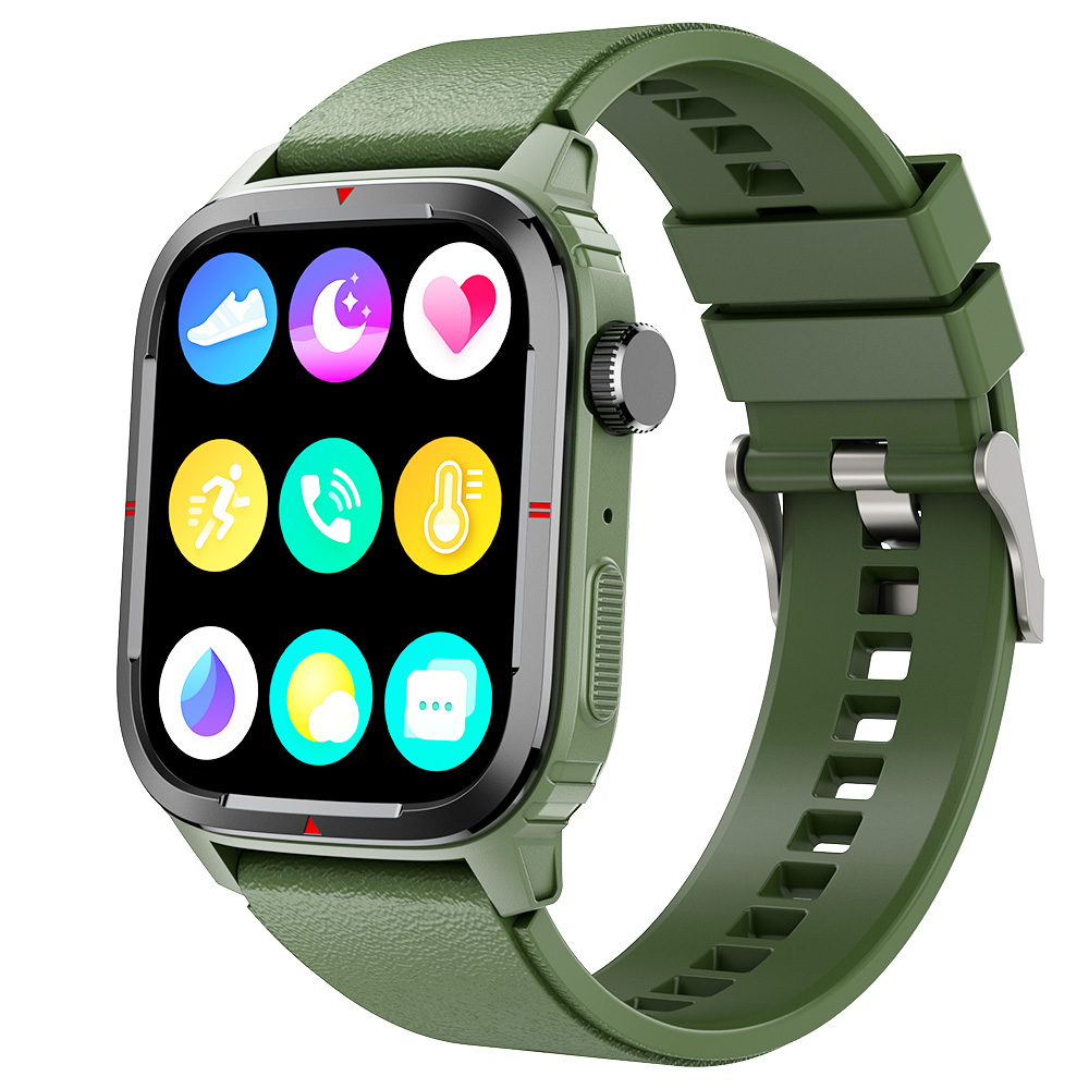 Q25 Smartwatch Bluetooth Calling Watch 1.7'' Touch Screen Army Green